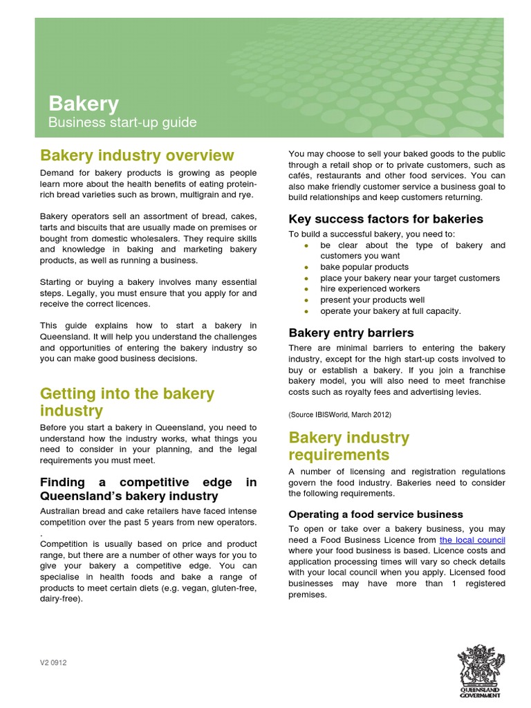 Bakery Business Start Up Guide | PDF | Bakery | Foods