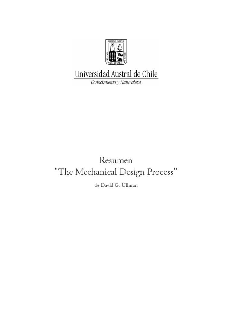 Resumen The Mechanical Design Process David Ullman PDF | Descargar ...
