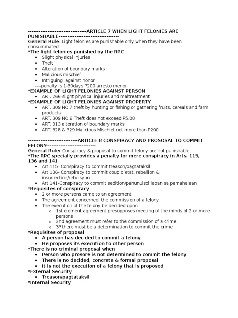 Article 7 When Light Felonies Are Punishable | PDF | Capital Punishment ...