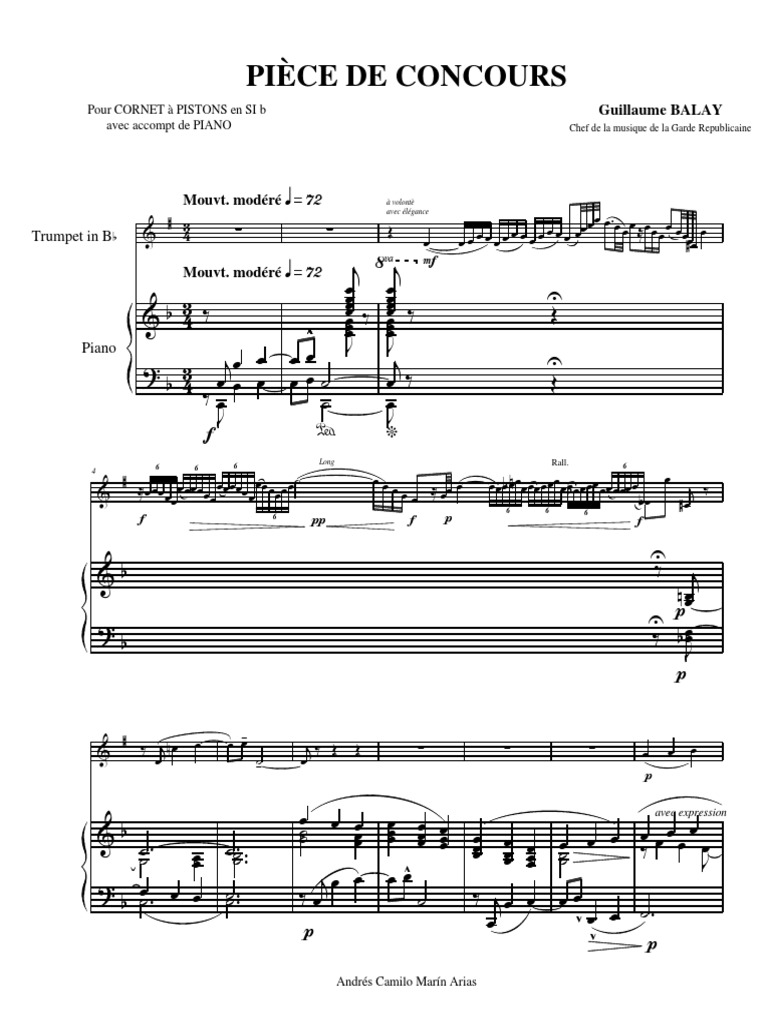 Pièce de Concours pour Trompette | PDF | Loisirs