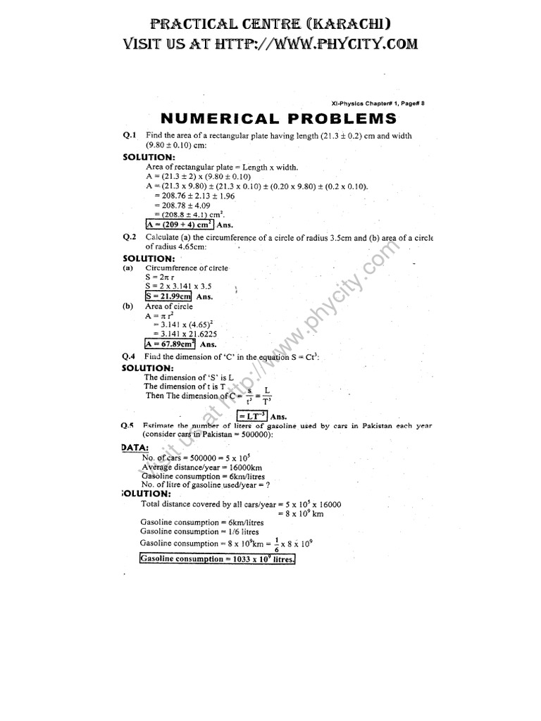 Class 10 Physics Numericals Guide | PDF | Business