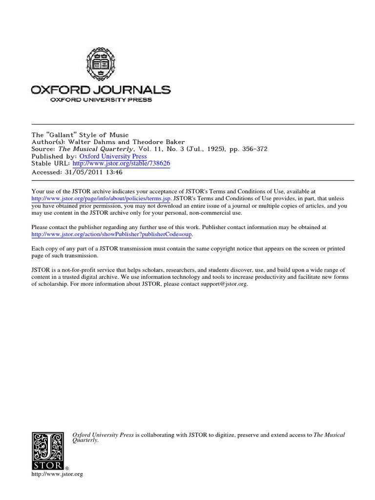 The Galant Style | PDF | Opera | Harpsichord