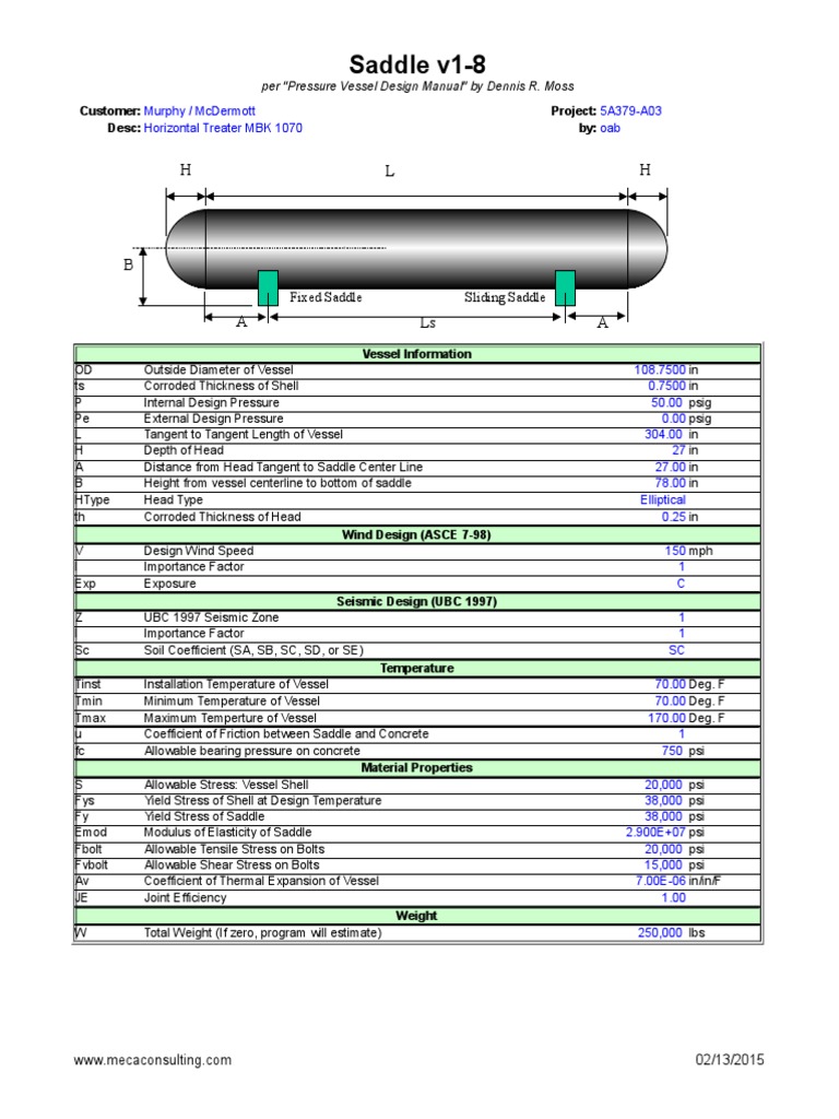 Saddle Calculation | Download Free PDF | Stress (Mechanics) | Bending
