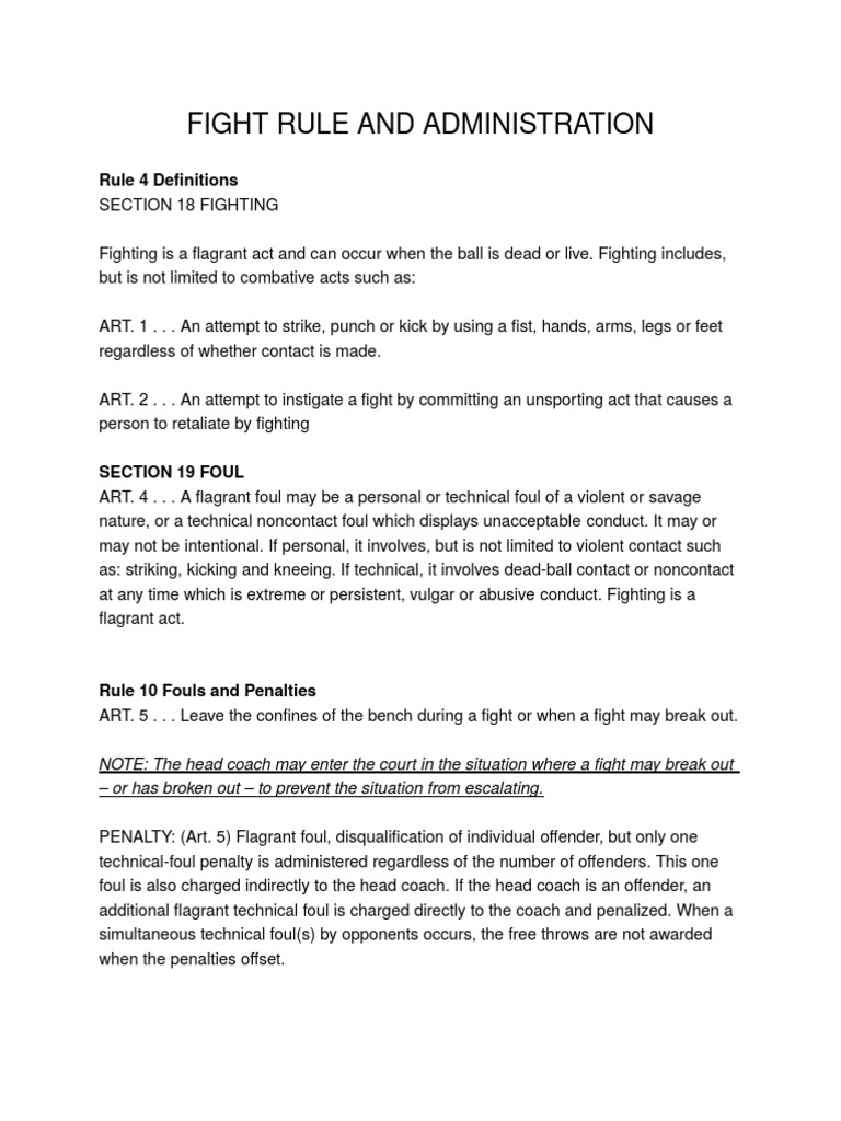Fight Rule and Administration | PDF