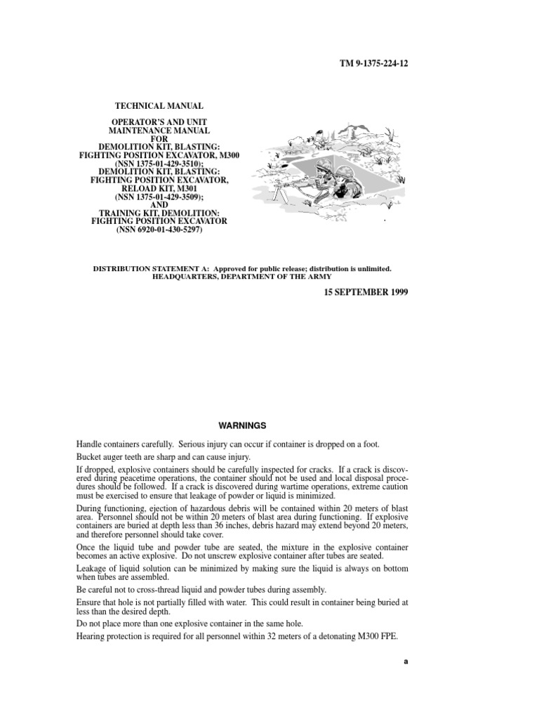 TM 9-1375-224-12 - Demolition-Kit - Blasting - M300 - M301 - 1999 ...