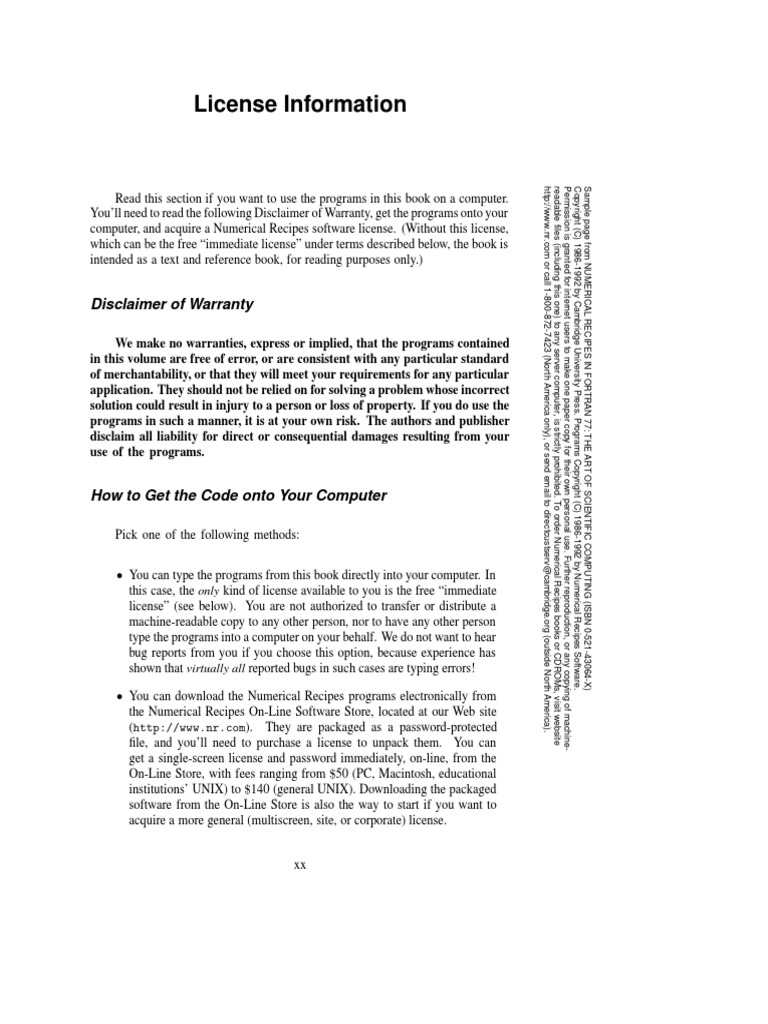 f0-1 - Numerical Recipes f77 | Download Free PDF | Source Code | Computer Program