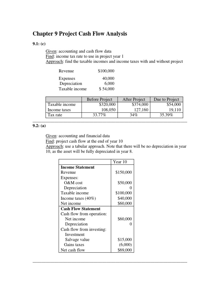Chapter 9 Project Cash Flow Analysis | PDF | Depreciation | Expense