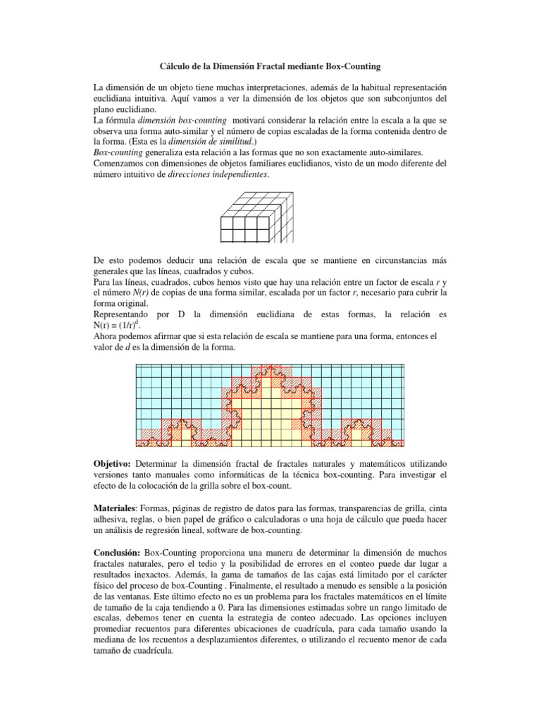 Cálculo de La Dimensión Fractal Mediante Box Counting | PDF | Fractal ...