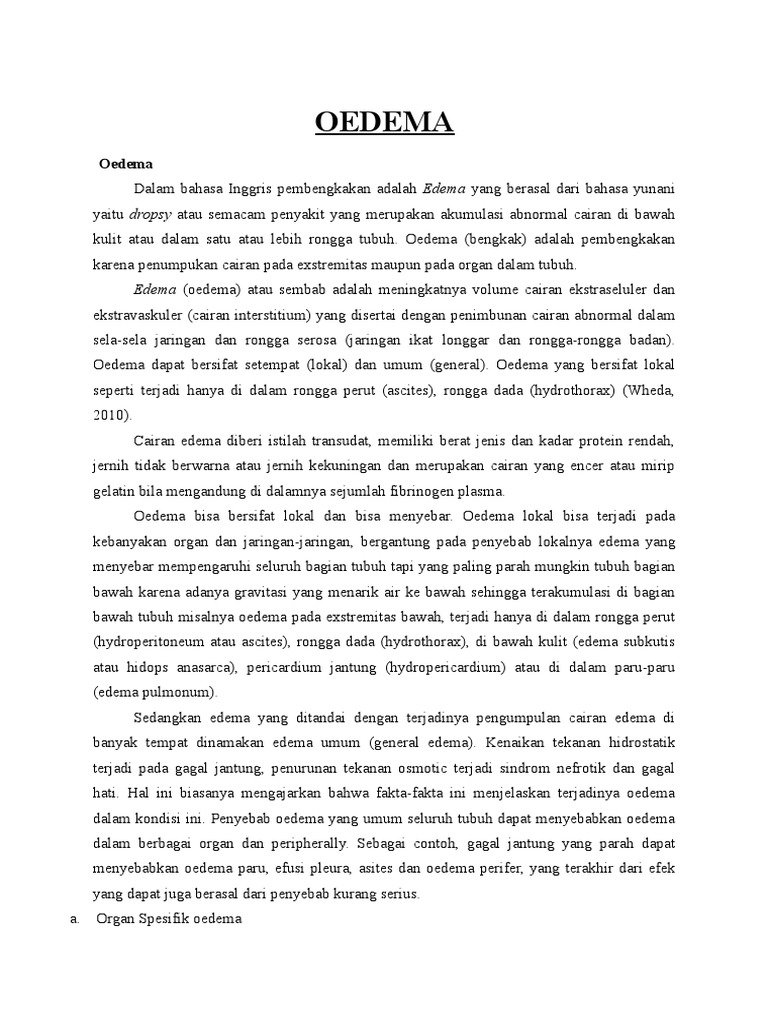 Oedema | PDF