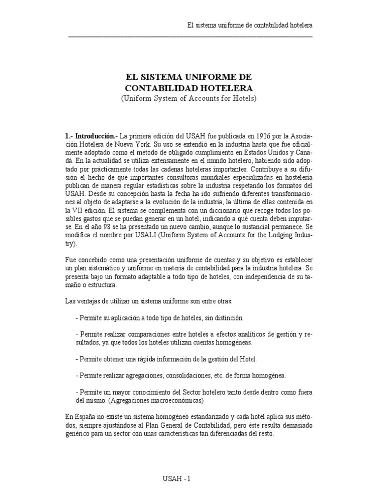 17 El Sistema Uniform | PDF | Hotel | Presupuesto