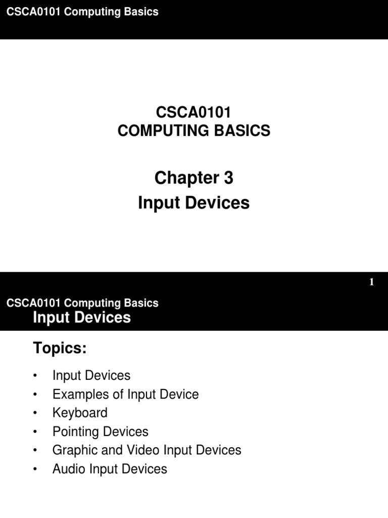 Csca0101 ch03 | PDF | Computer Keyboard | Image Scanner