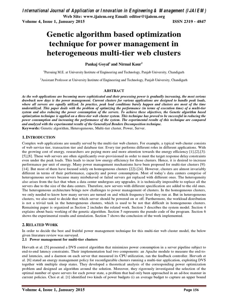 Genetic Algorithm Based Optimization Technique For Power Management in ...