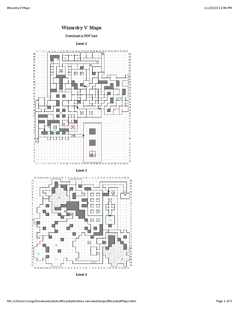 Wizardry V Maps | PDF | Computers
