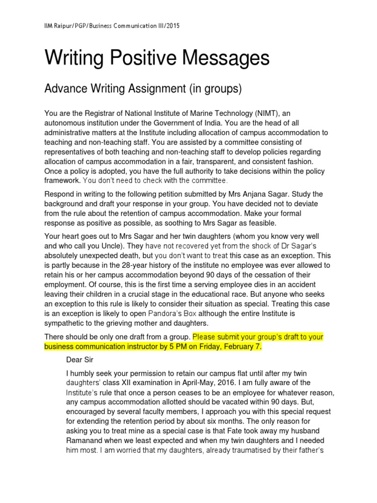 03 Writing Positive Messages PDF | PDF