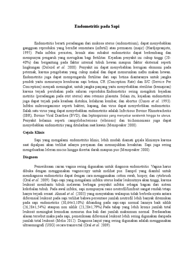 Ambulatoir Endometritis | PDF | Sains & Matematika | Teknologi & Rekayasa