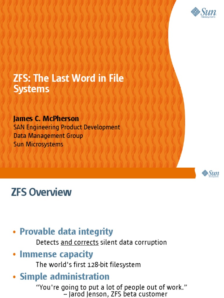 ZFS: The Last Word in File Systems | PDF | File System | Operating System Technology