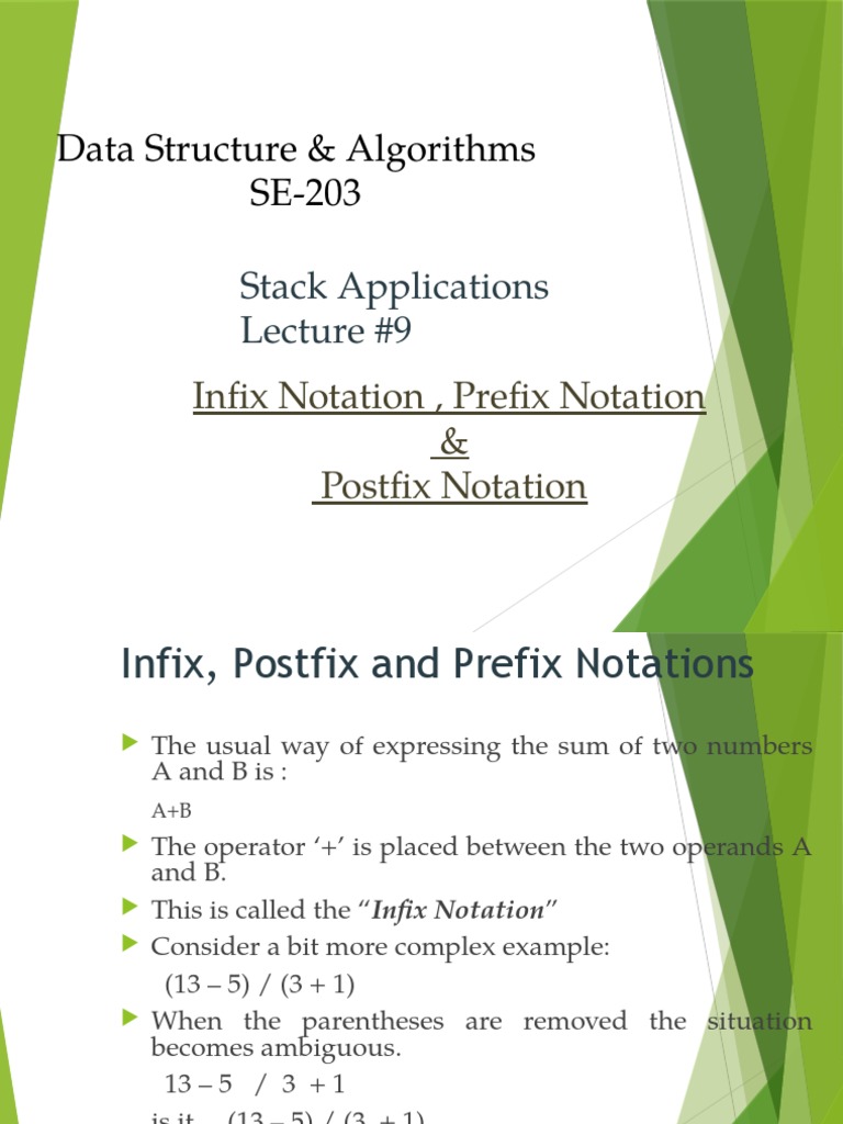 Infix, Prefix, Postfix Notations Explained | PDF | Notation | Computing