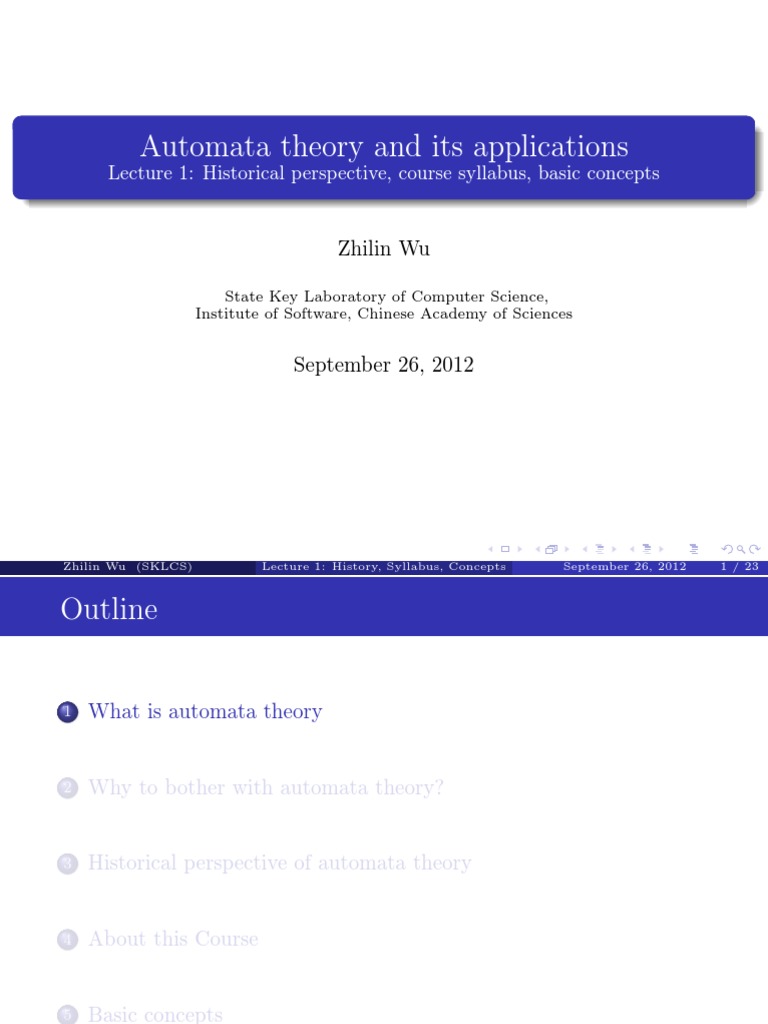 Lecture 01 | PDF | Automata Theory | Theory Of Computation