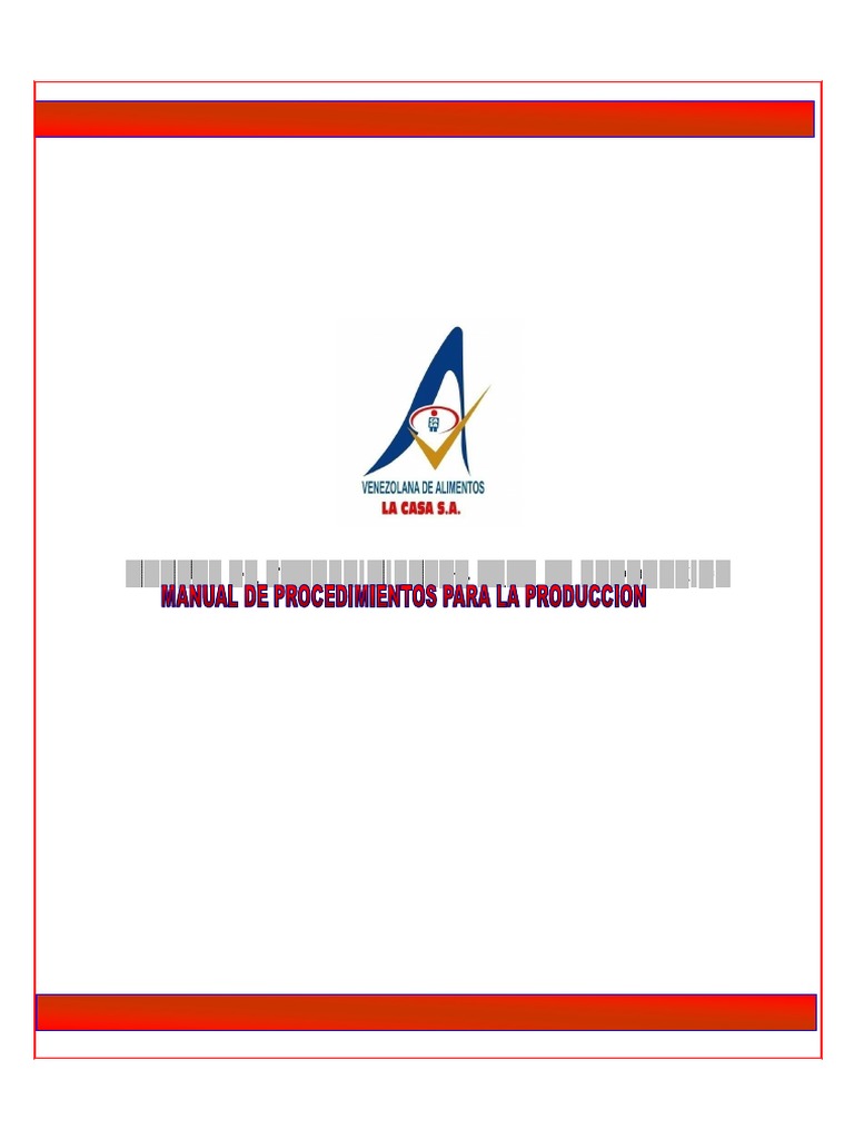 Manual de Procedimientos para La Produccion | PDF | Calidad (comercial ...