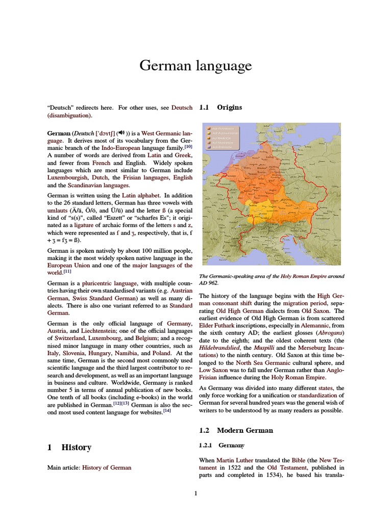 The Widespread Influence and Standardization of the German Language in ...