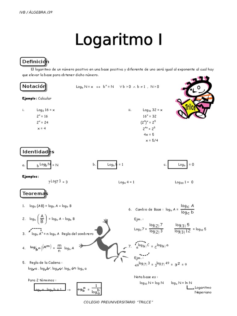 Conceptos y Teoremas de Logaritmos | PDF | Logaritmo | Análisis complejo