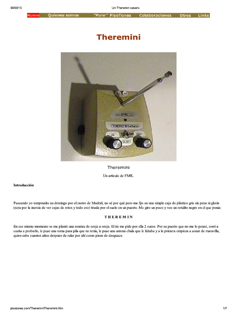 Un Theremin Casero | PDF