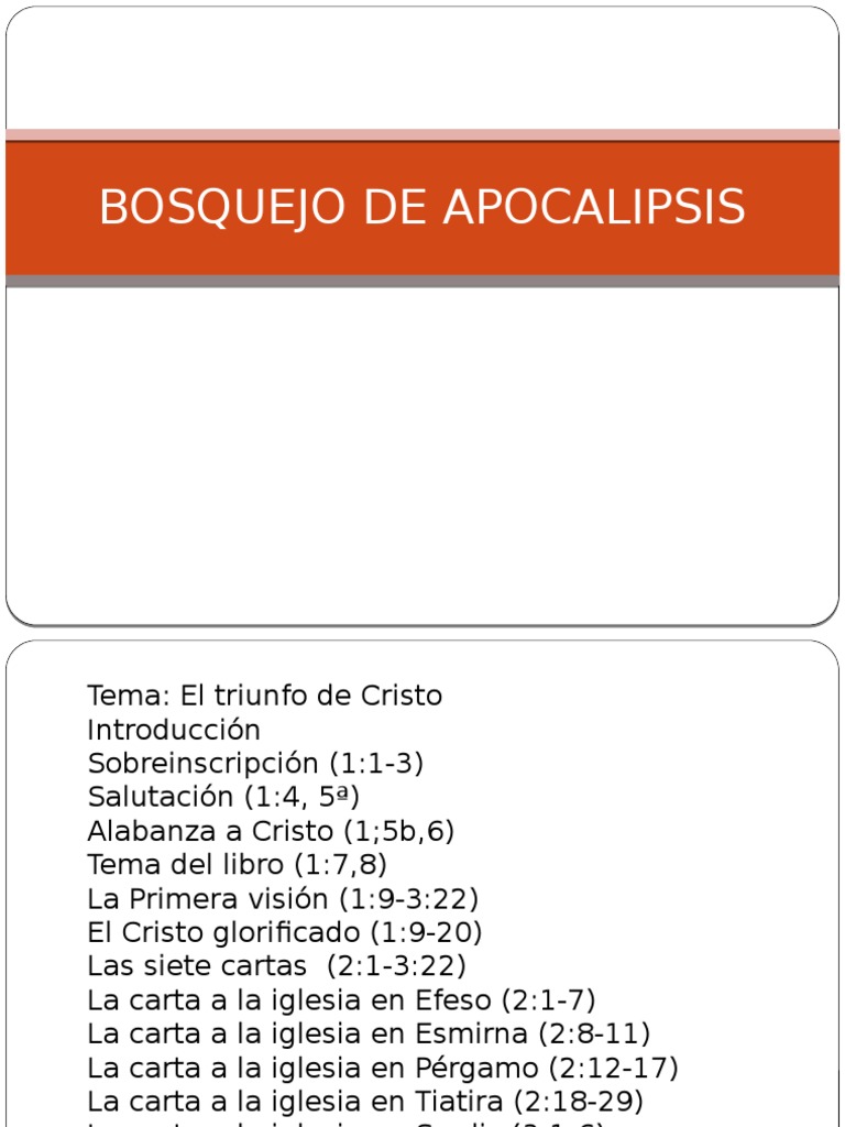 Bosquejo de Apocalipsis | Textos Religiosos | Religiones mediterráneas antiguas | Free 30-day ...