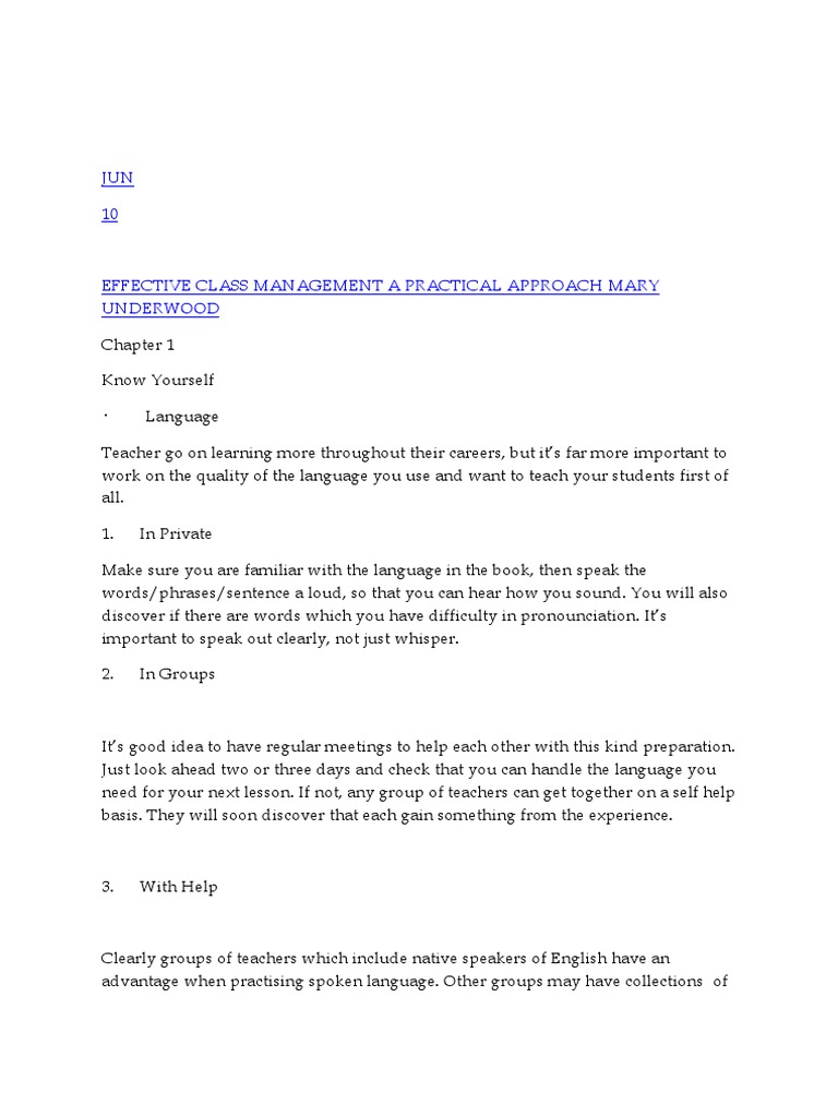 Effective Class Management Strategies | PDF | Teachers | Classroom