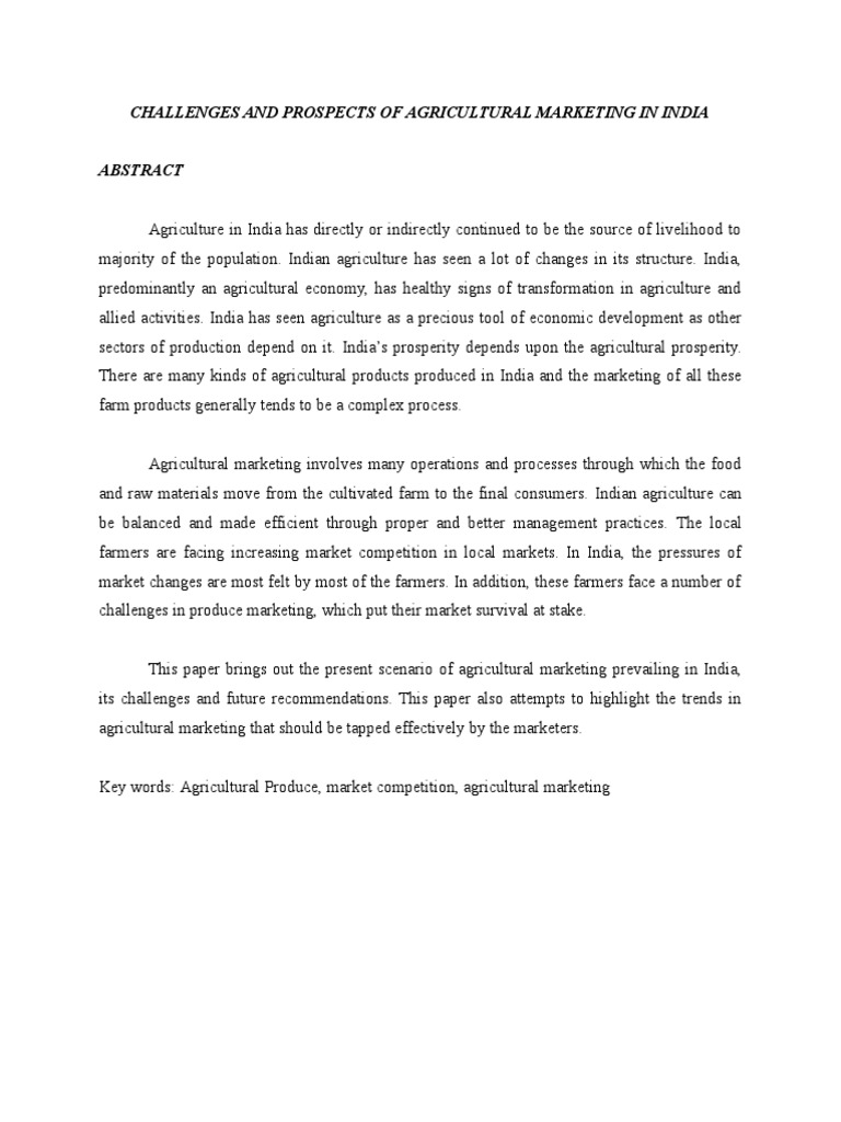 Agricultural Marketing Challenges in India | PDF | Agriculture | Warehouse
