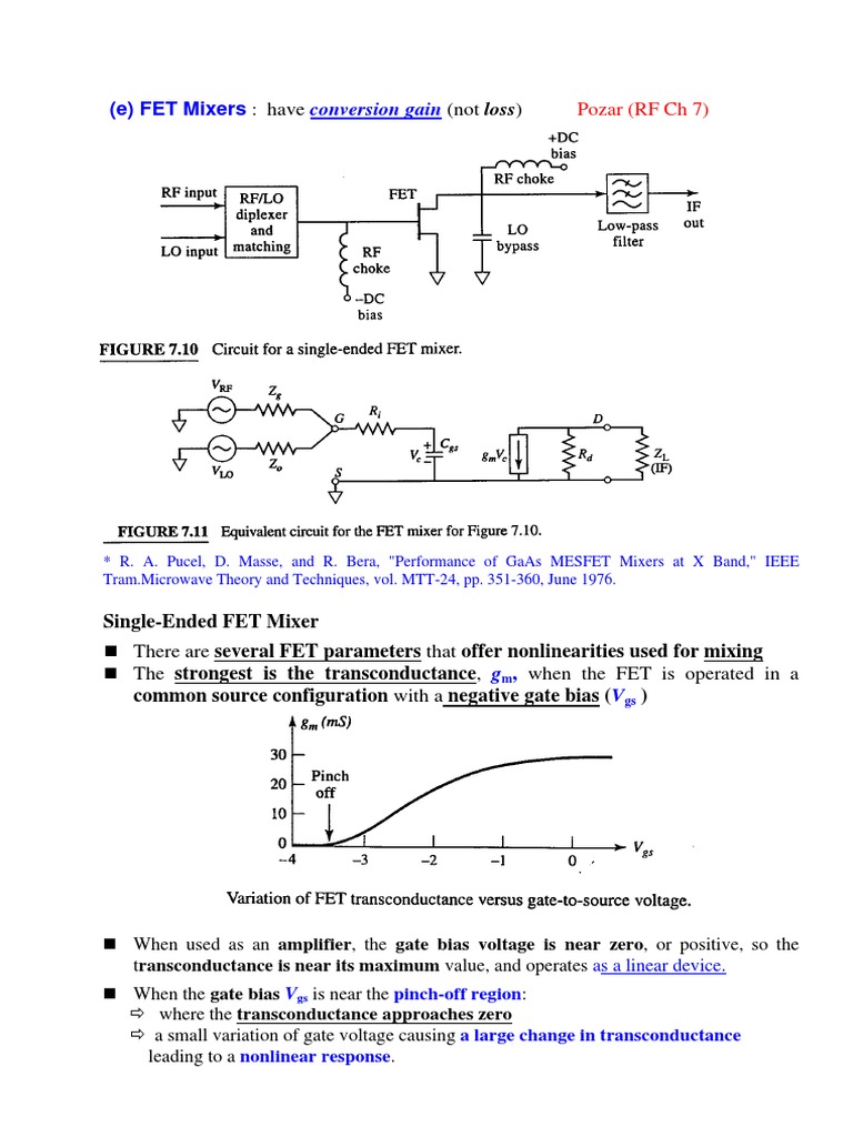 RF Ch7 Fet Mixer 2008 | PDF | Field Effect Transistor | Amplifier