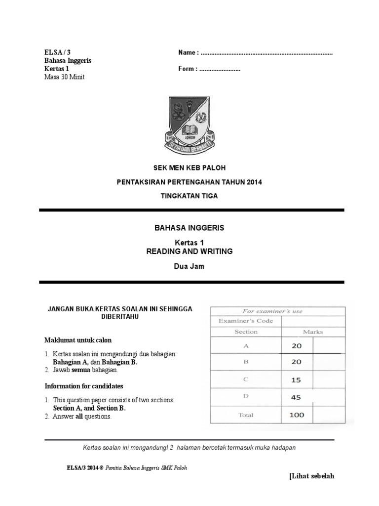 PT3 Form 3 | PDF