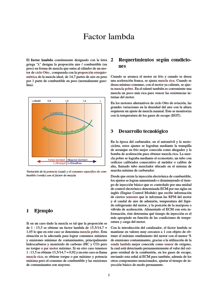 Optimización del Factor Lambda en Motores | PDF | Carburador | Máquinas ...