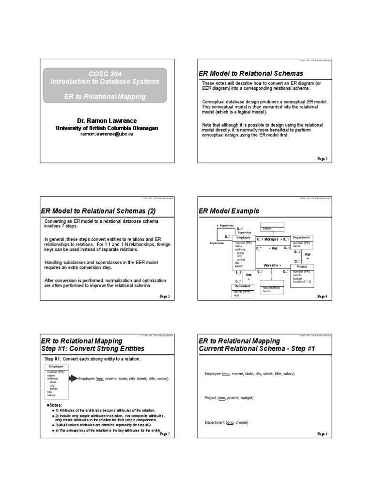 304 9 Er To Relational By6 Pdf Relational Database Conceptual Model