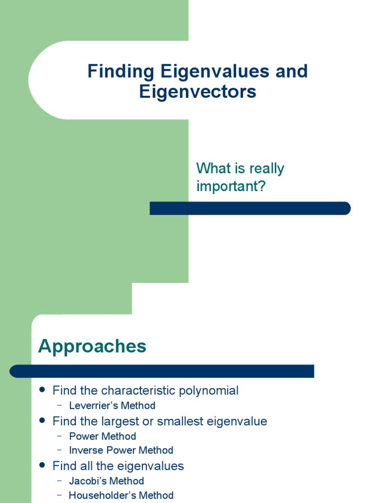Finding Eigenvalues and Eigenvectors | PDF | Eigenvalues And ...