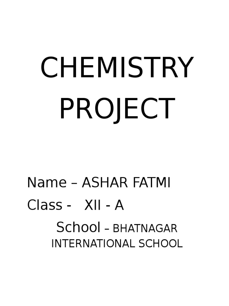 Chemistry Project Class 12 | PDF | Soap | Chemical Substances