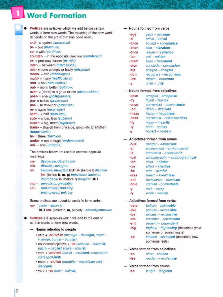 Word Formation FCE | PDF | Adjective | Languages