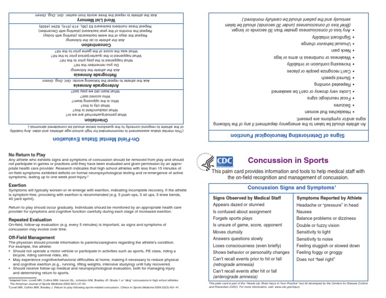 No Return To Play | PDF | Concussion | Amnesia