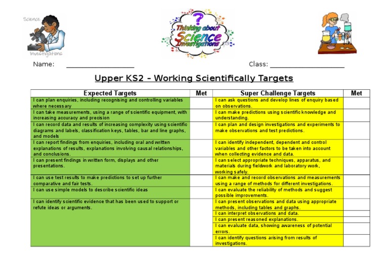 Upper KS2 Science Inquiry Targets | PDF