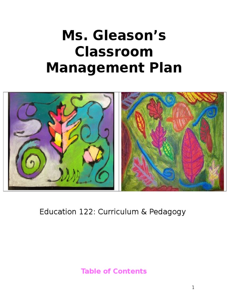 Classroom Management Plan Official | PDF | Classroom | Homework