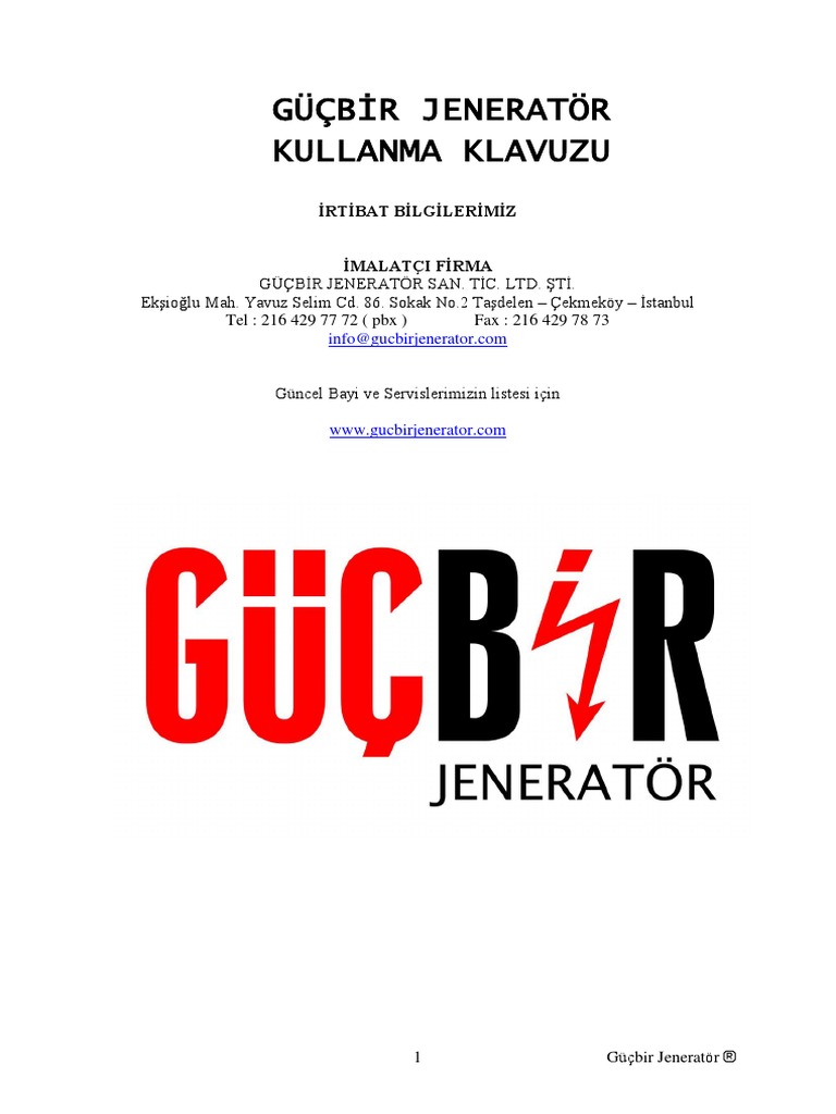Jenerator Kullanma Klavuzu | PDF