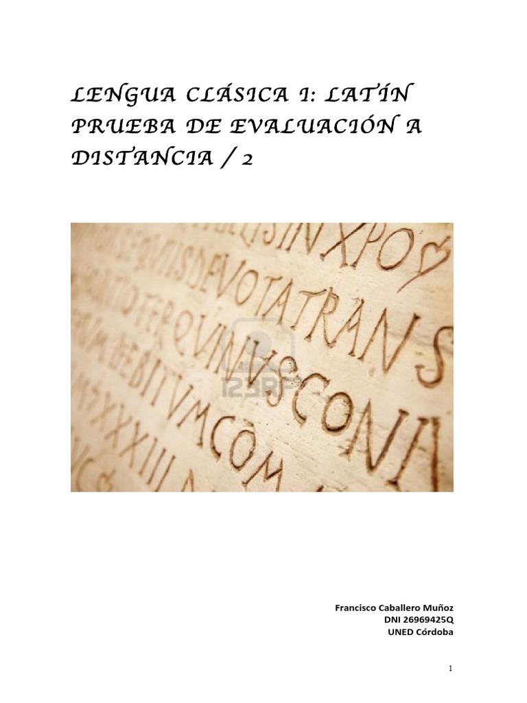 Segunda Prueba Evaluación Continua Latín 2015-2 | PDF | Plural | Sustantivo