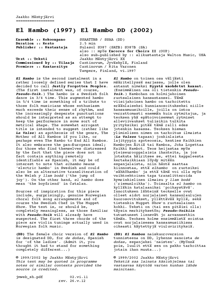 El Hambo Pag. 1 | PDF