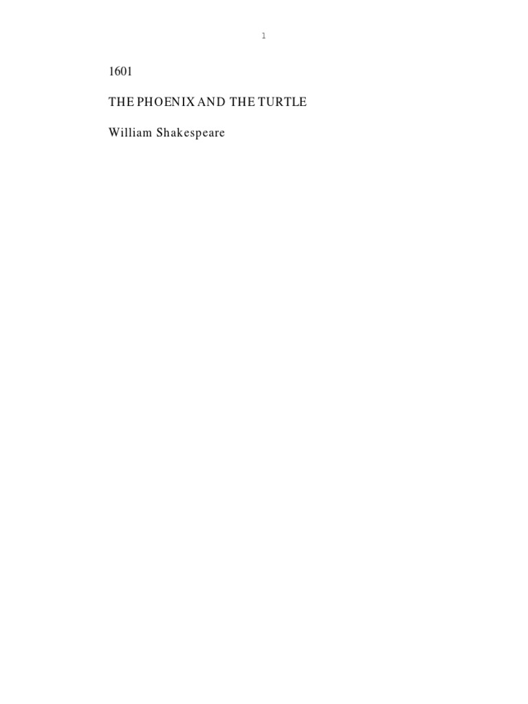 The Phoenix & The Turtle | PDF