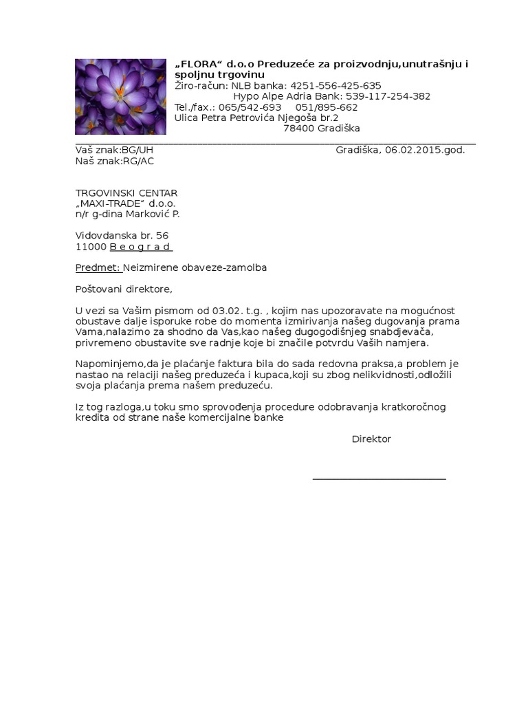 Poslovno Pismo | PDF