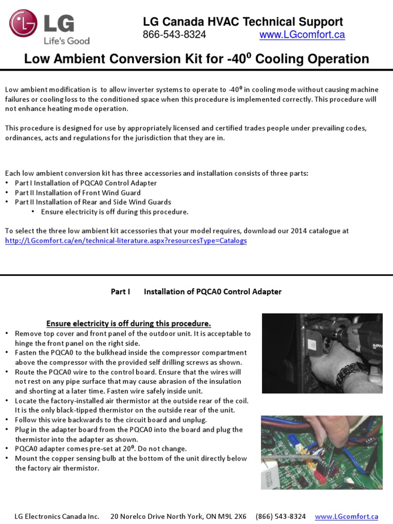 LG Inverter Low Ambient Procedure | PDF | Screw | Building Engineering