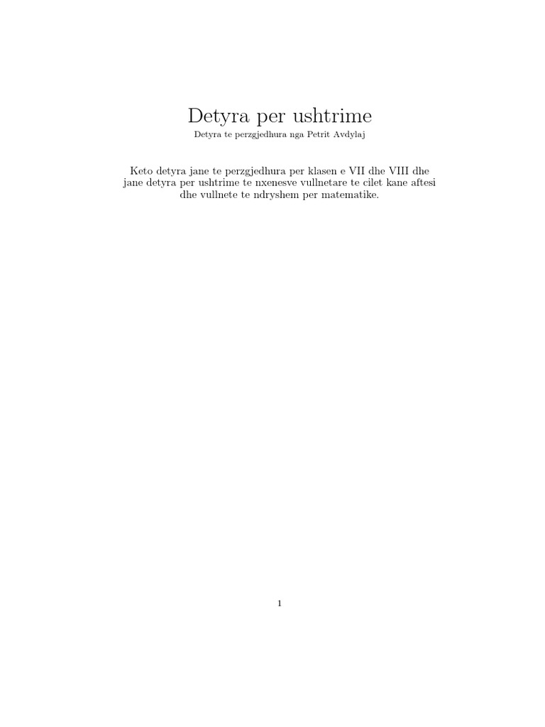 Detyra Per Ushtrime | PDF