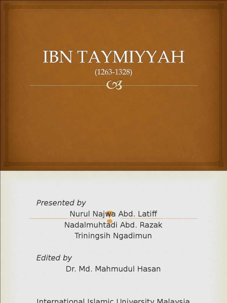 Ibn Taymiyyah | Download Free PDF | Prophets And Messengers In Islam ...