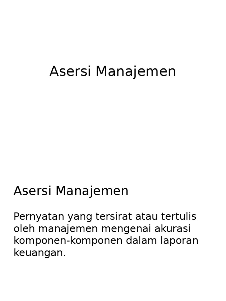 Asersi Manajemen | PDF