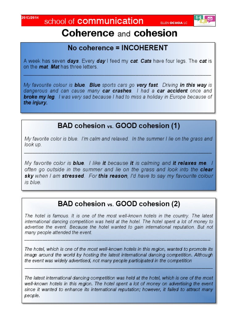 BAD Vs GOOD Cohesion | PDF