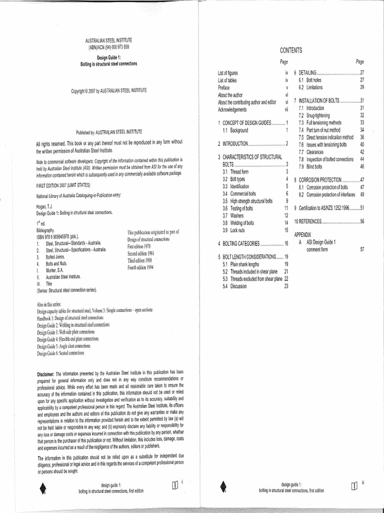 ASI Connection Design Guide 1 Bolting | PDF